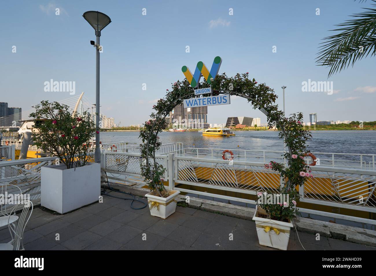HO CHI MINH CITY, VIETNAM - MARCH 25, 2023: view of Saigon Waterbus ...