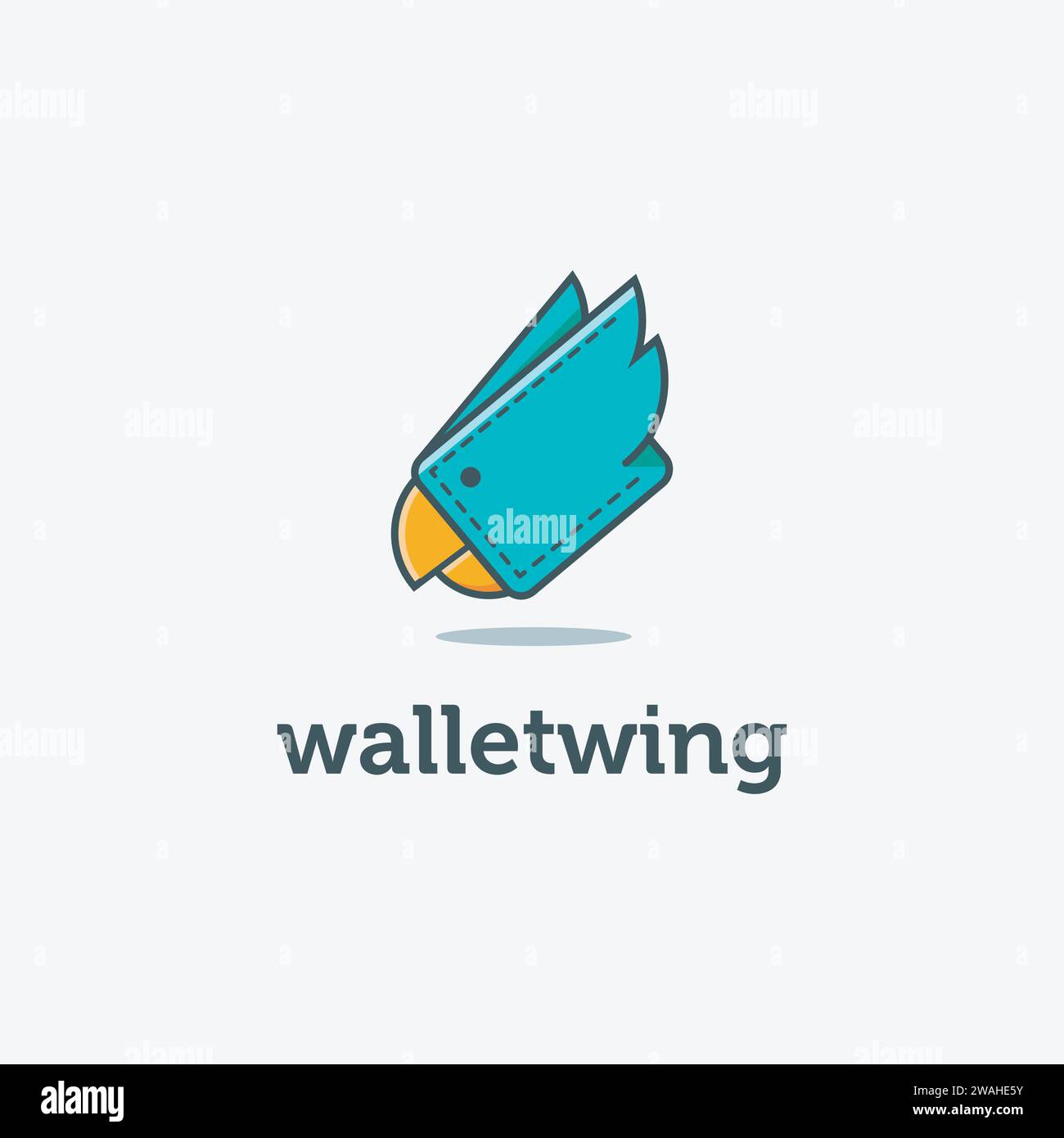 Fun and playful flying wallet bird logo icon vector on white background ...