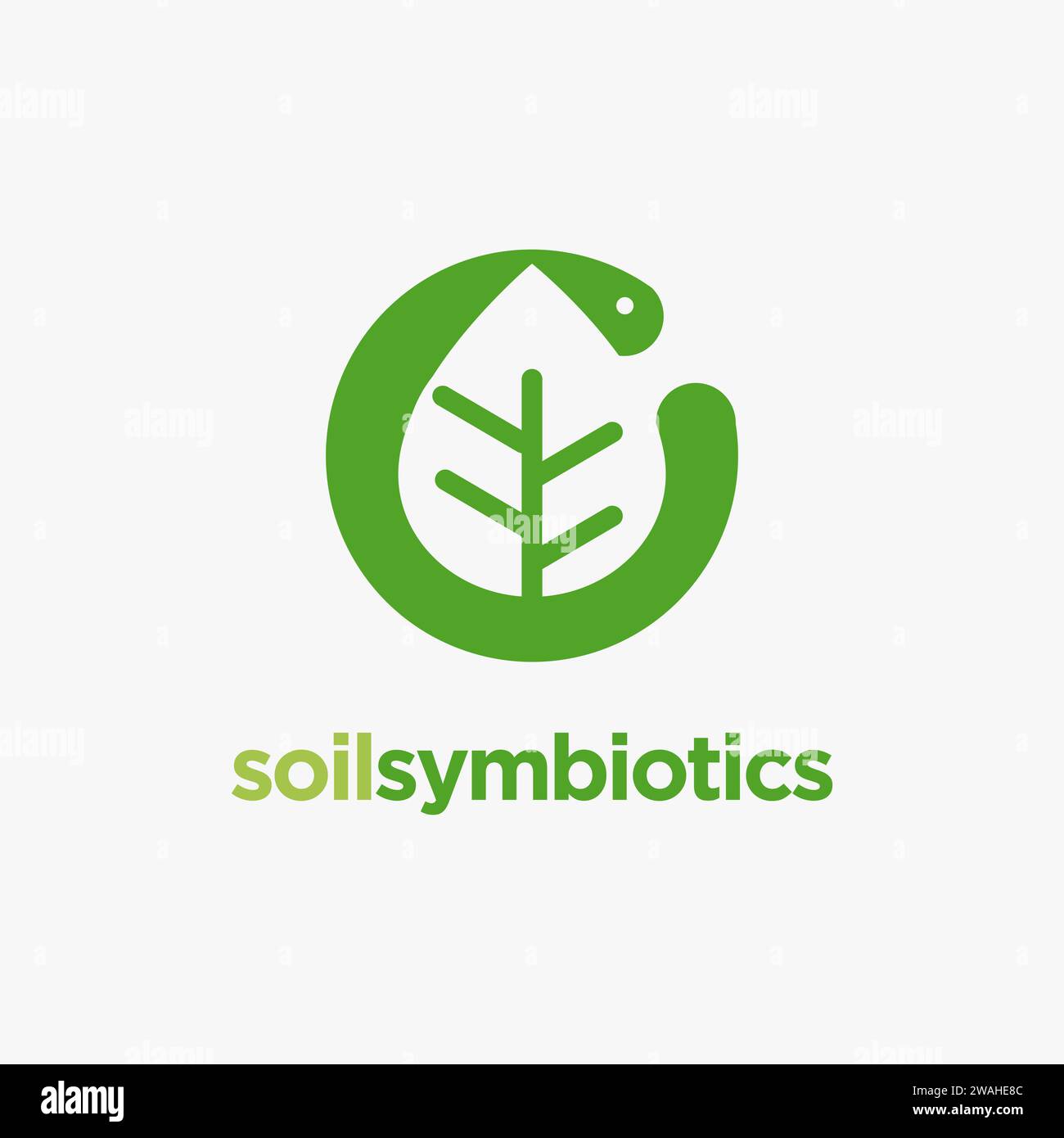 worm and leaf, symbiotics logo icon vector template on white background ...