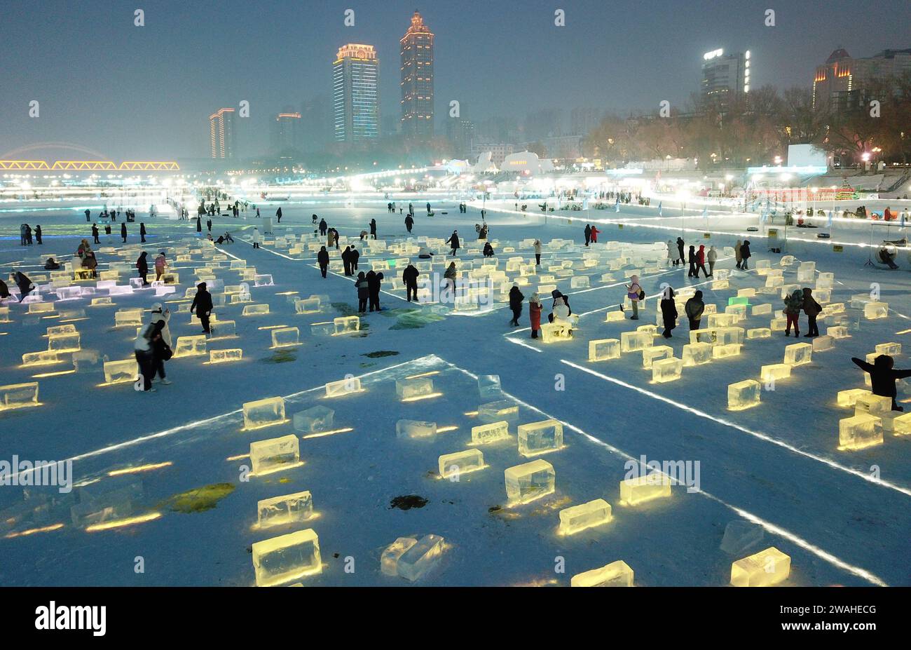 Beijing, China. 3rd Jan, 2024. This aerial photo taken on Jan. 3, 2024 ...