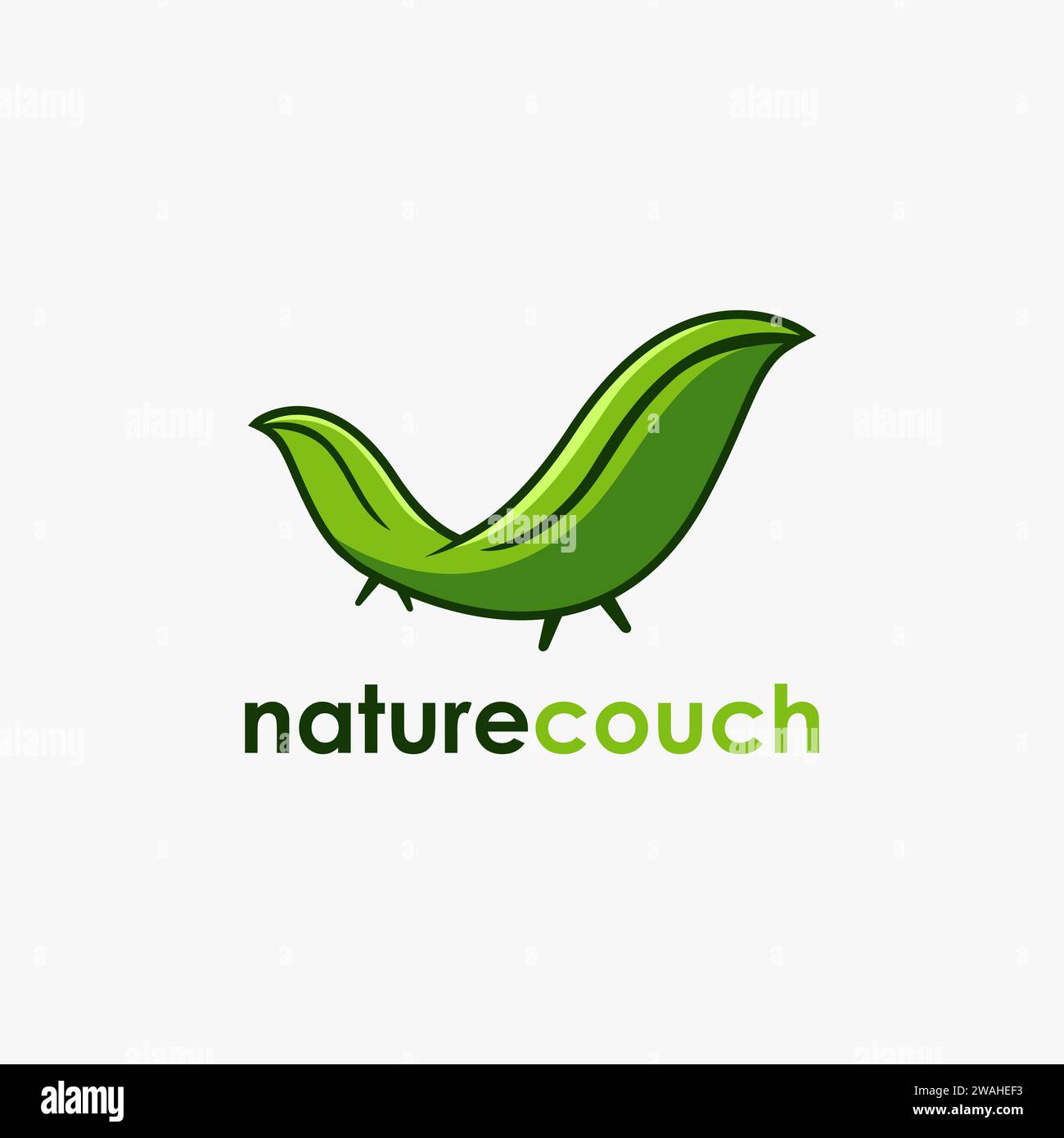 Nature leaf couch logo icon vector template on white background Stock ...