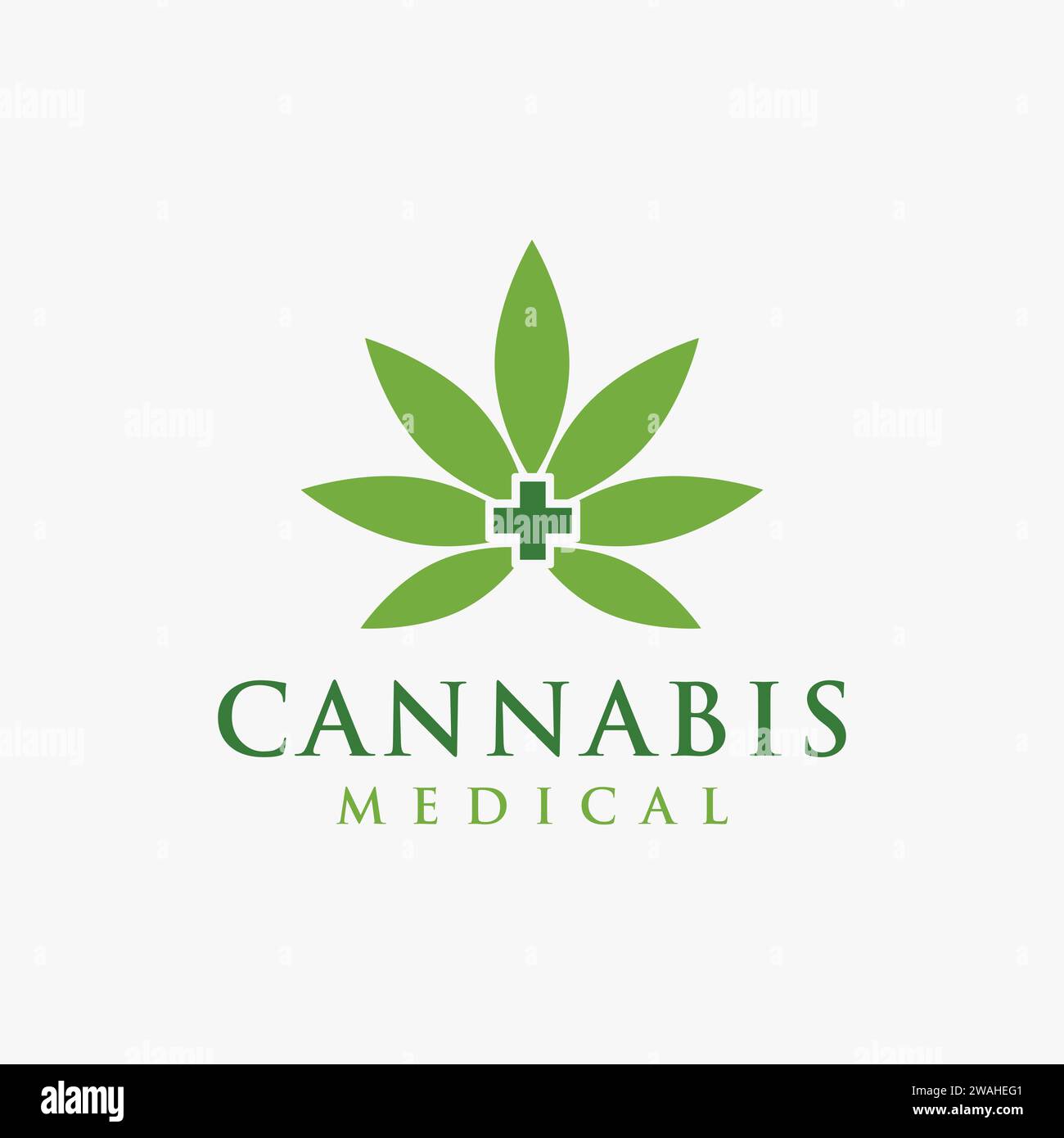 Minimalist medical cannabis logo icon vector template on white ...