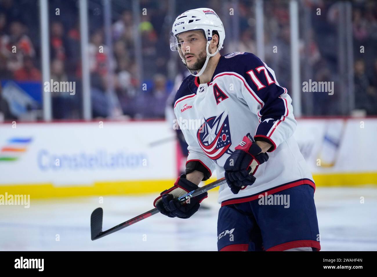 Columbus Blue Jackets' Justin Danforth plays during an NHL hockey game ...