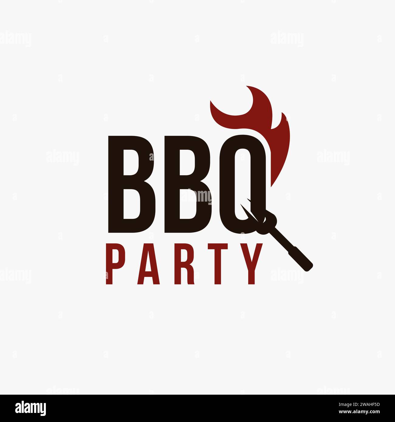 Wordmark Barbeque logo vector template on white background, bbq with ...