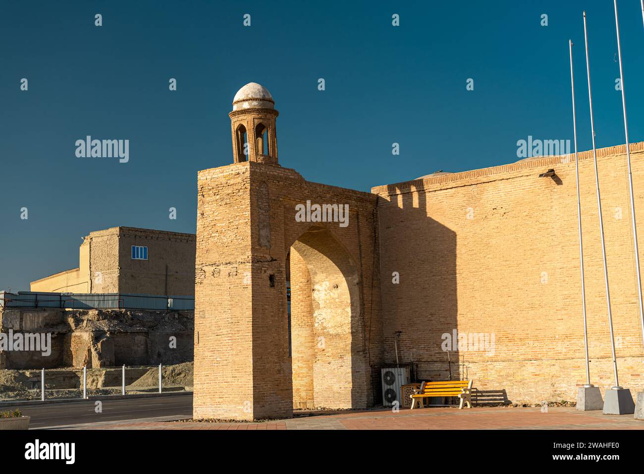 Beautiful historical buildings in the Old Town of Bukhara, Uzbekistan ...