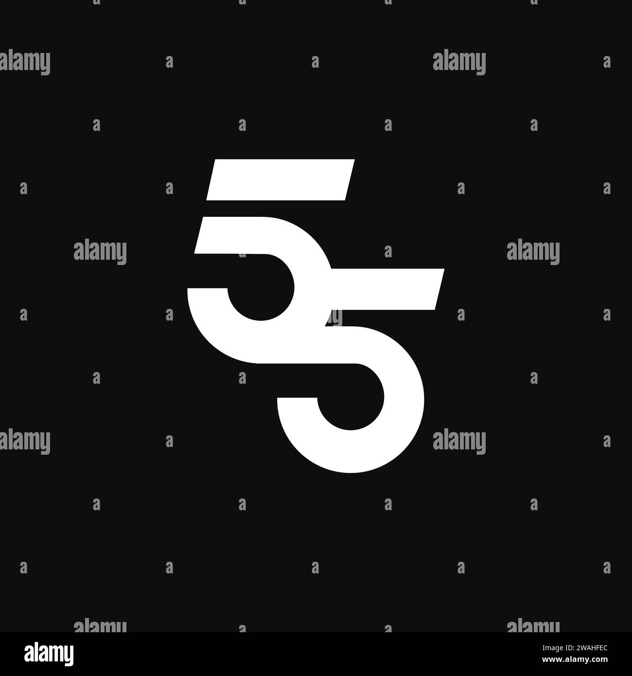 55 monogram logo icon vector template on black background Stock Vector ...
