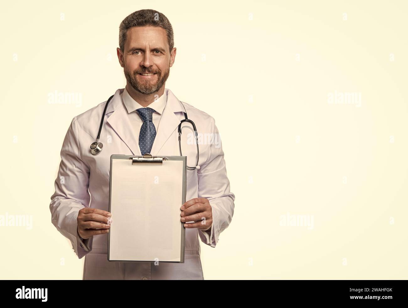 internist with anamnesis in studio, copy space. internist with ...