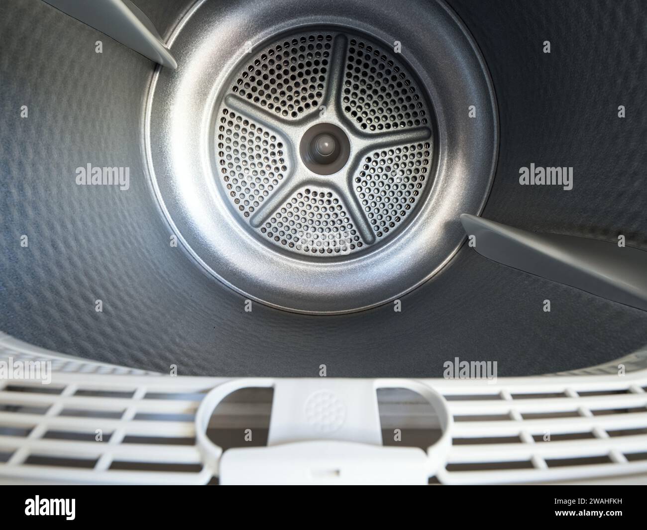 Drum (tumbler) in condenser vented clothes dryer. Shell with baffles ...