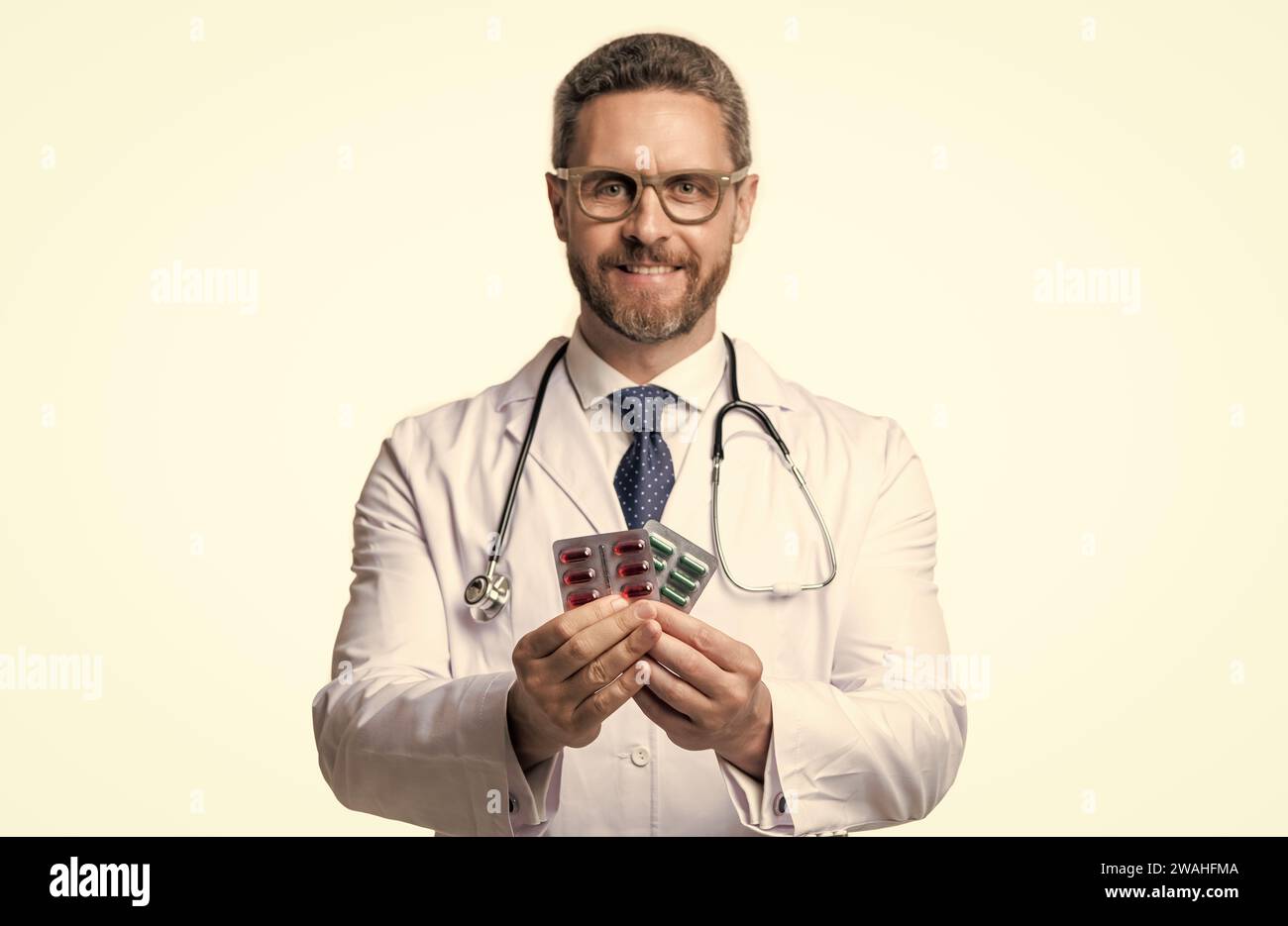 happy medicine doctor with medication on background. photo of medicine ...