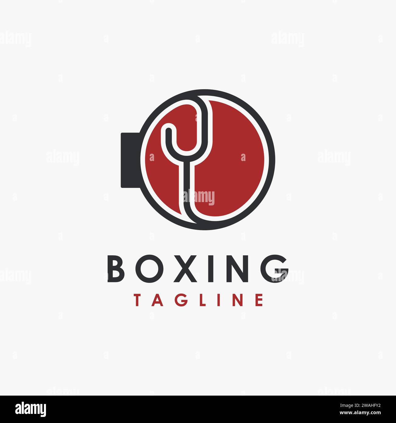 Simple boxing glove logo icon vector template on white background Stock ...