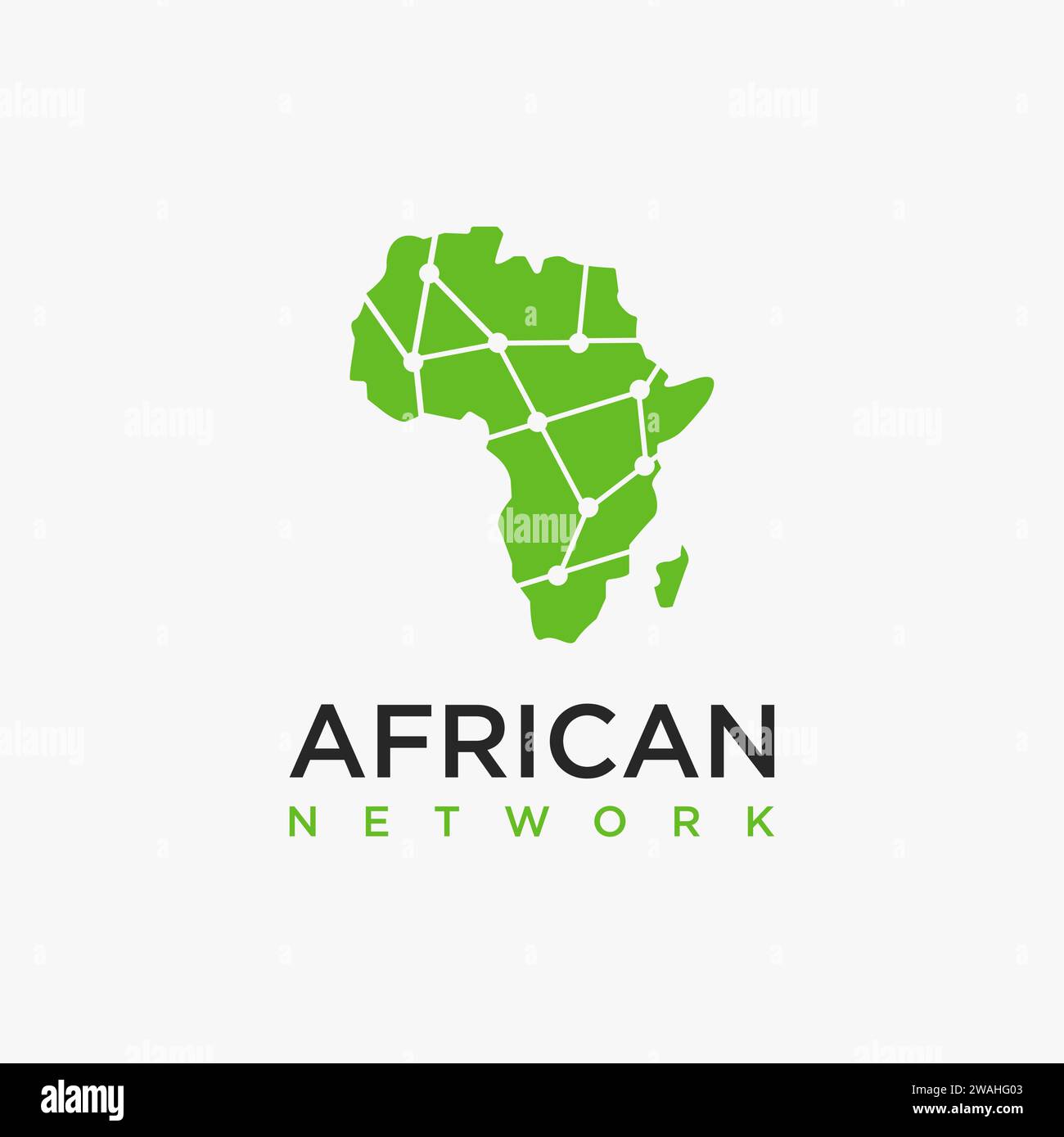 Map of African network link connection logo icon vector template on ...