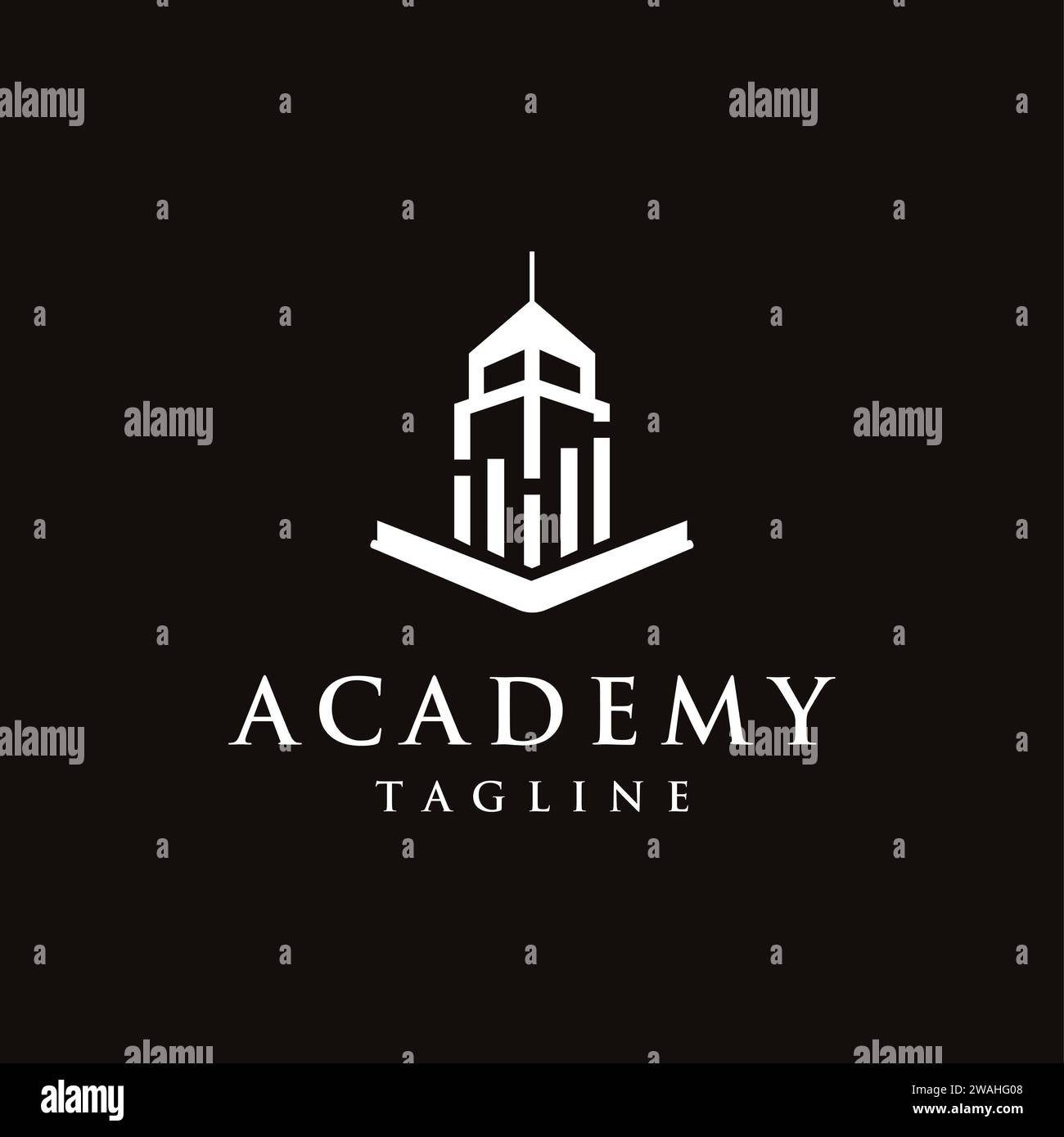 Book, financial charts and wall street center building logo icon vector ...