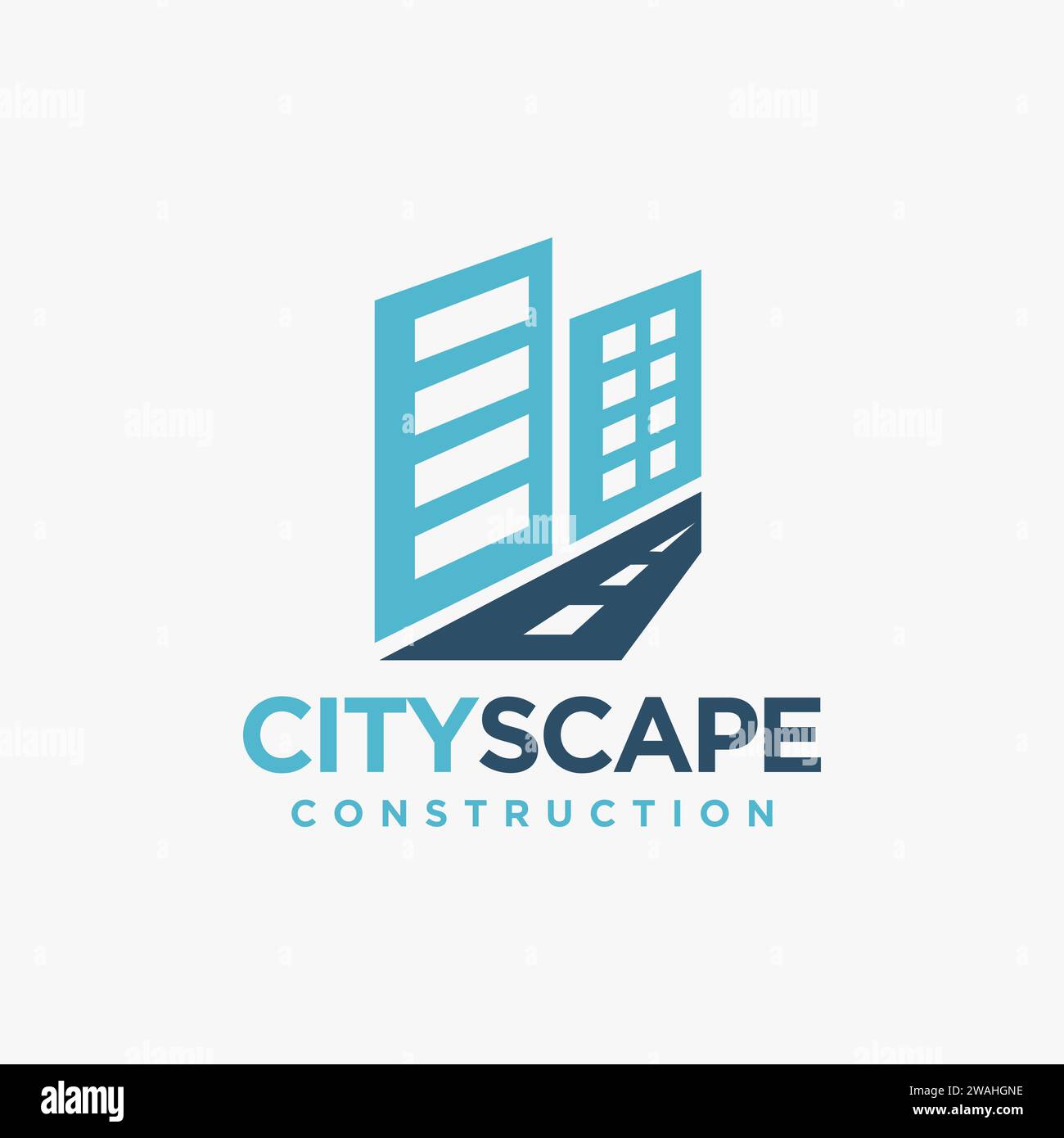 Cityscape construction building and the street logo icon vector ...