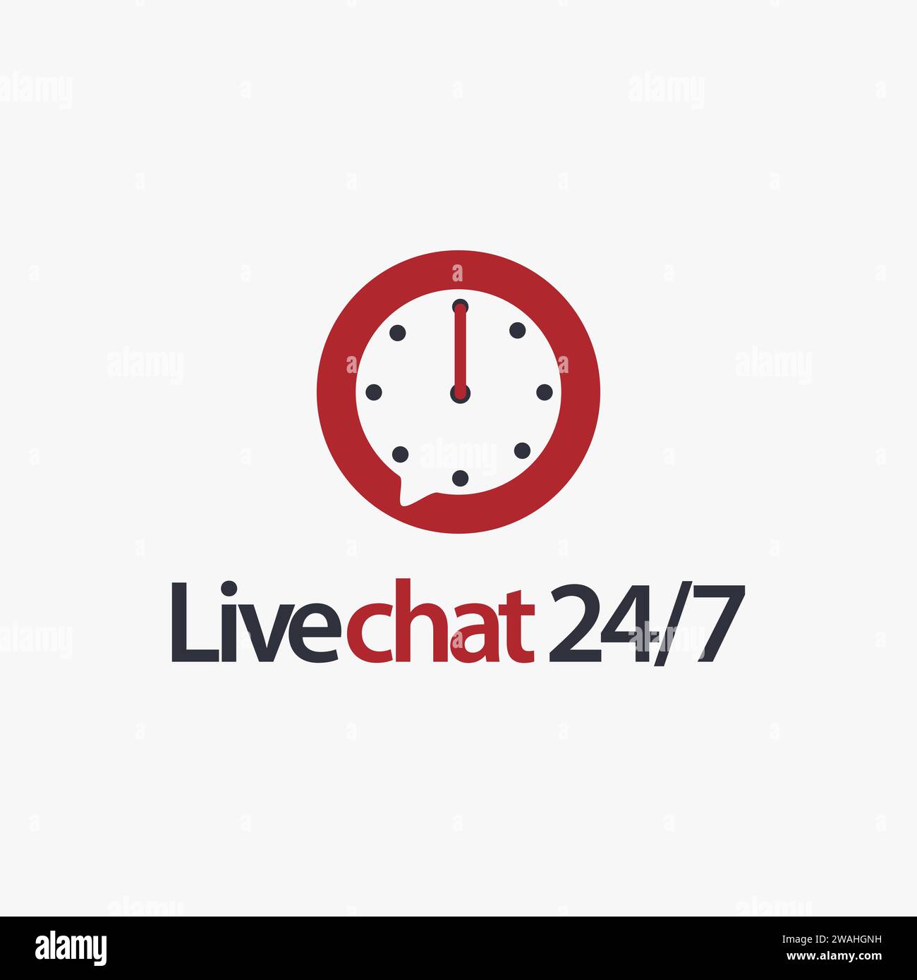 24 Hours Chat Logo Icon vector template on white background, public ...