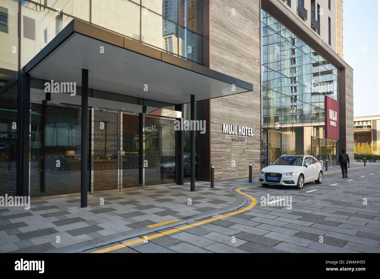 SHENZHEN, CHINA - NOVEMBER 22, 2019: entrance to Muji Hotel Shenzhen ...