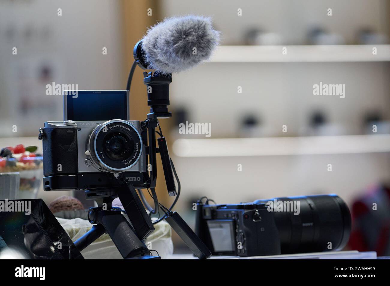 SHENZHEN, CHINA - NOVEMBER 22, 2019: camera on display at Sony store in ...