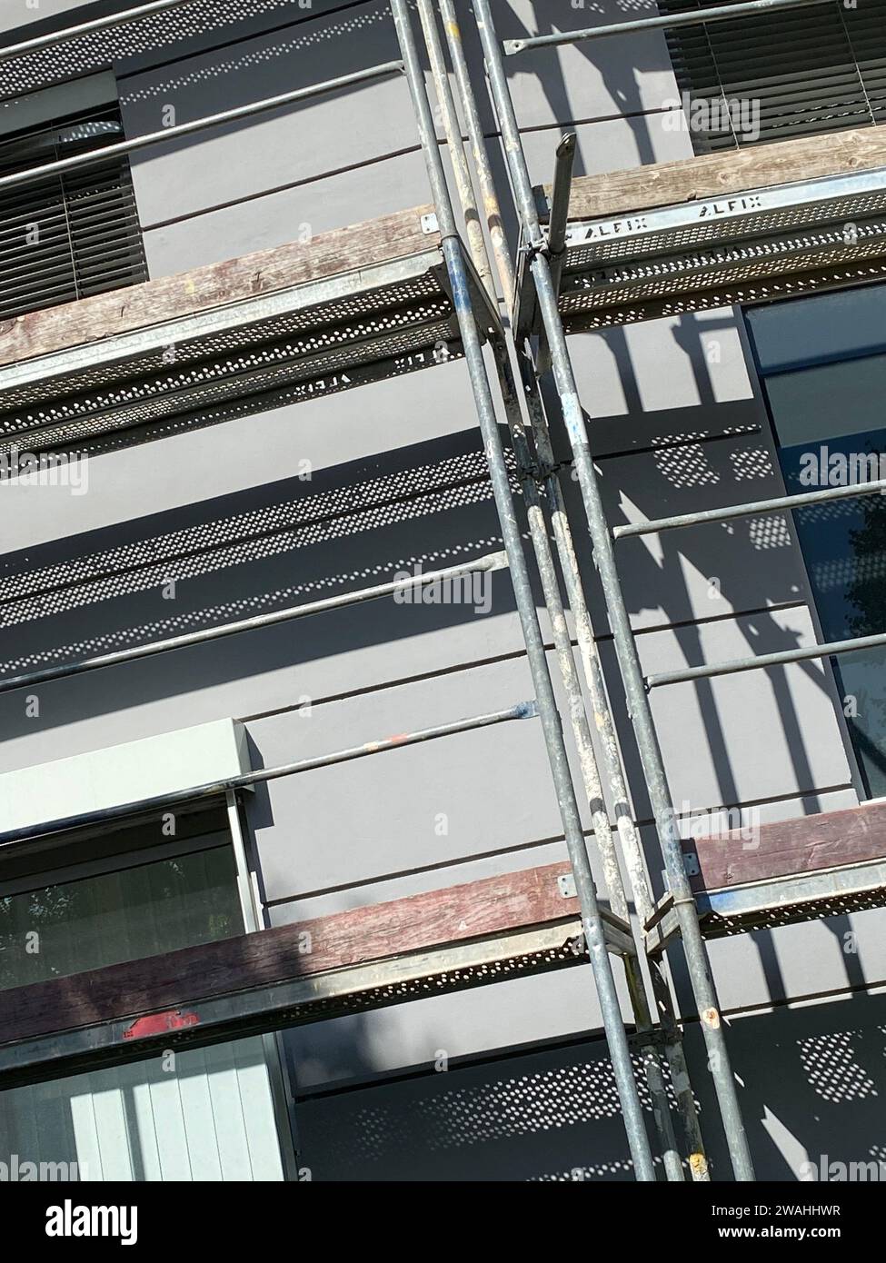 Scaffold on a House Stock Photo - Alamy