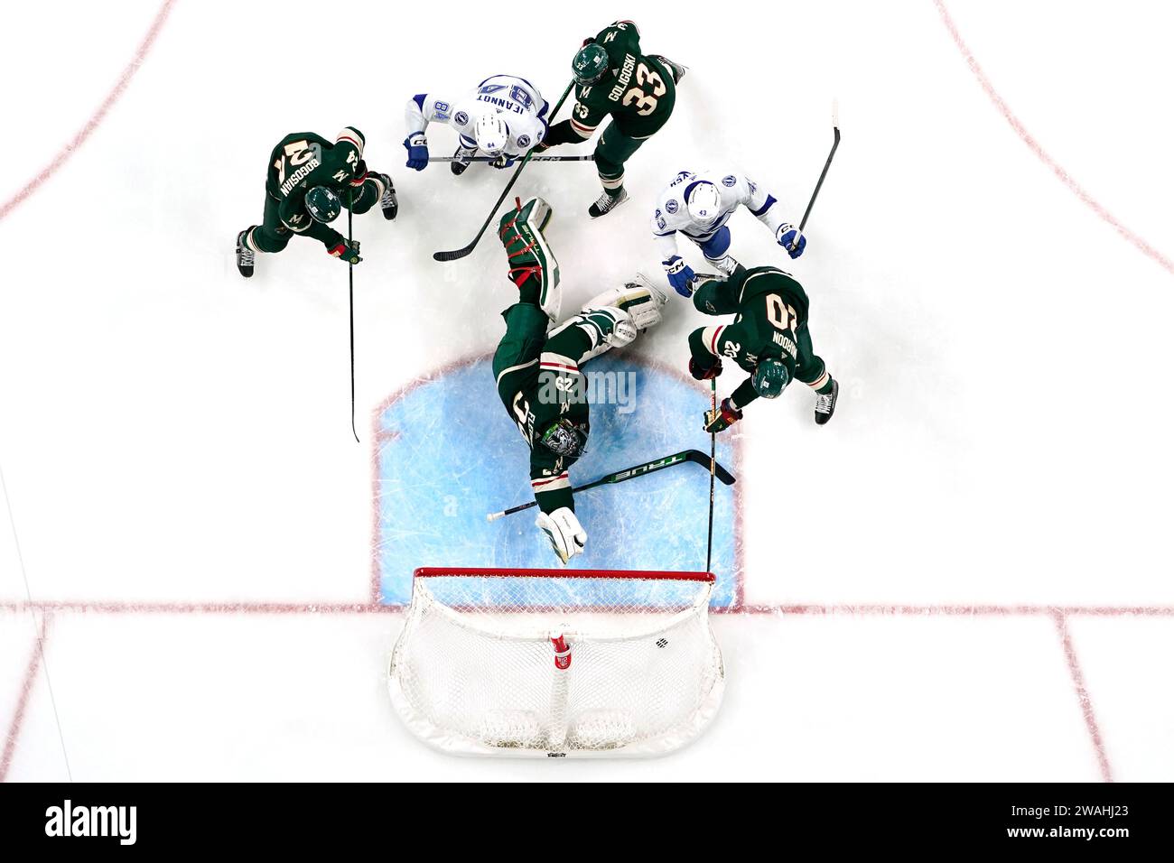 Minnesota Wild goaltender Marc-Andre Fleury (29) gives up a goal to ...