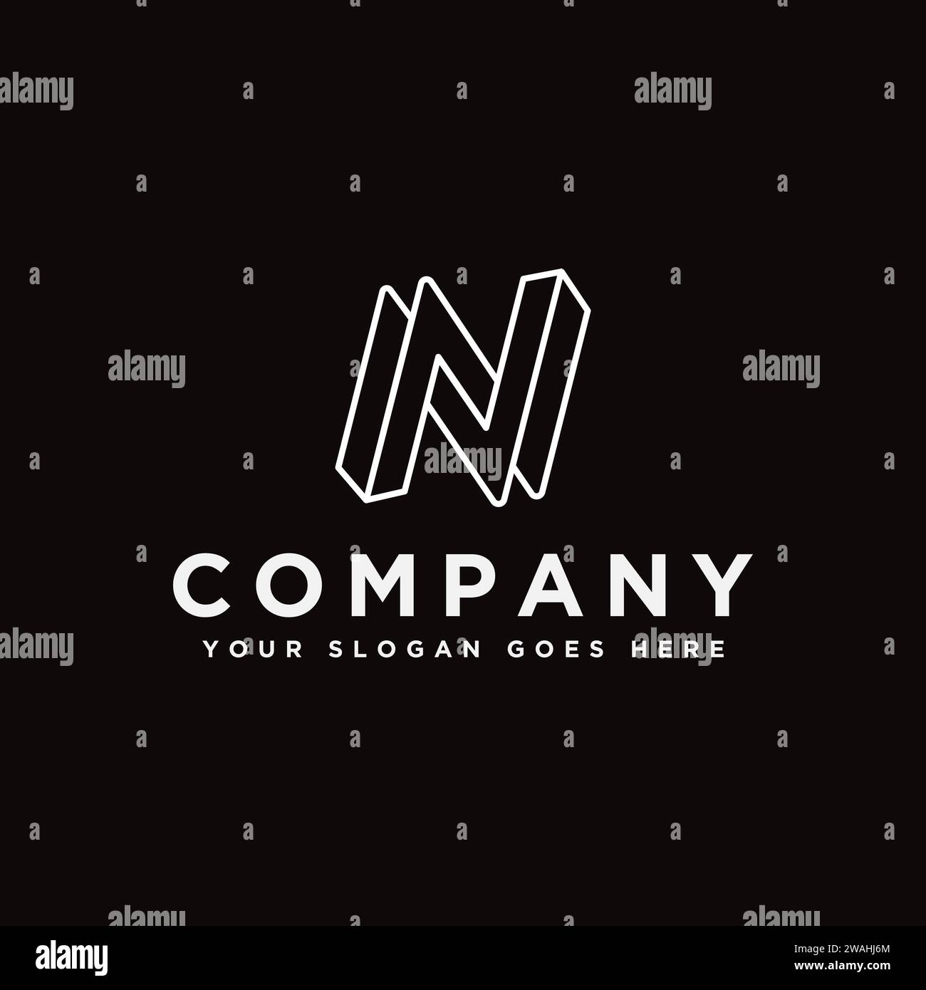 Letter N logo icon vector on black background Stock Vector Image & Art ...