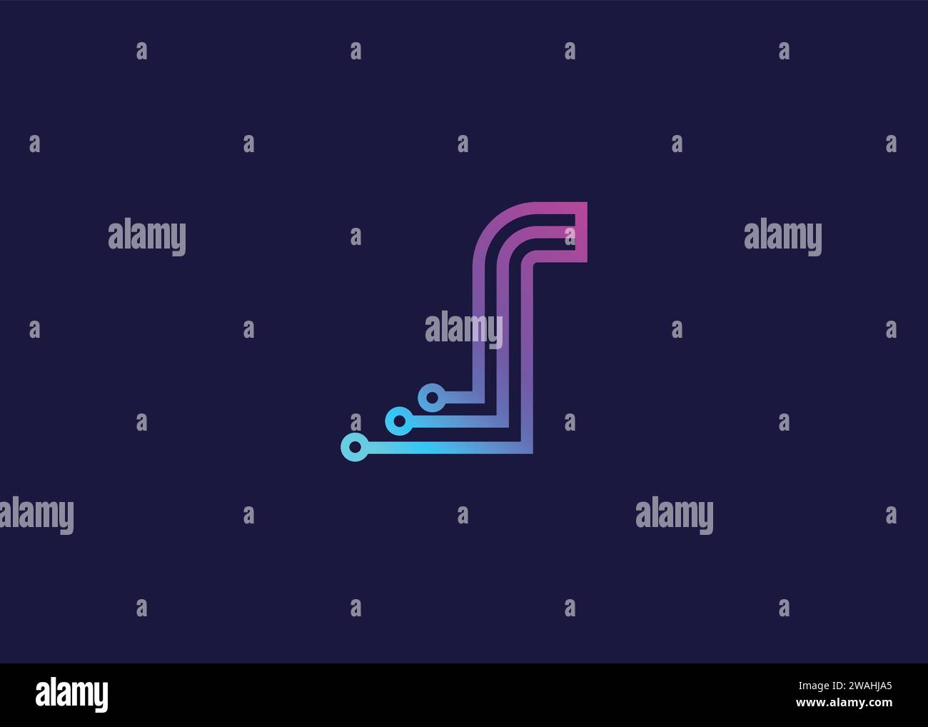 Letter R Technology vector monogram logo design template. Letter R ...