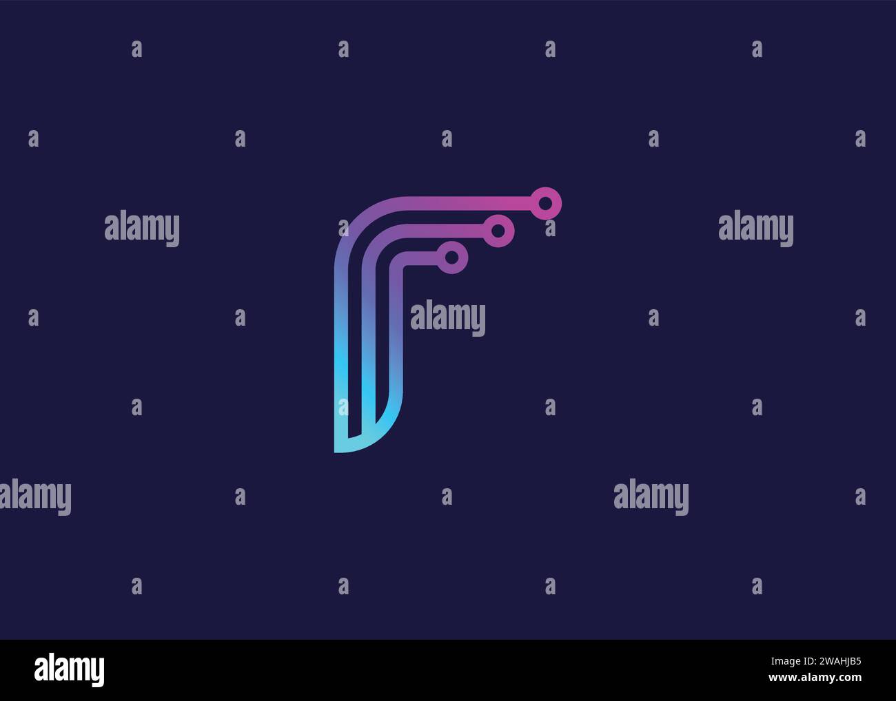 Letter R Technology vector monogram logo design template. Letter R ...