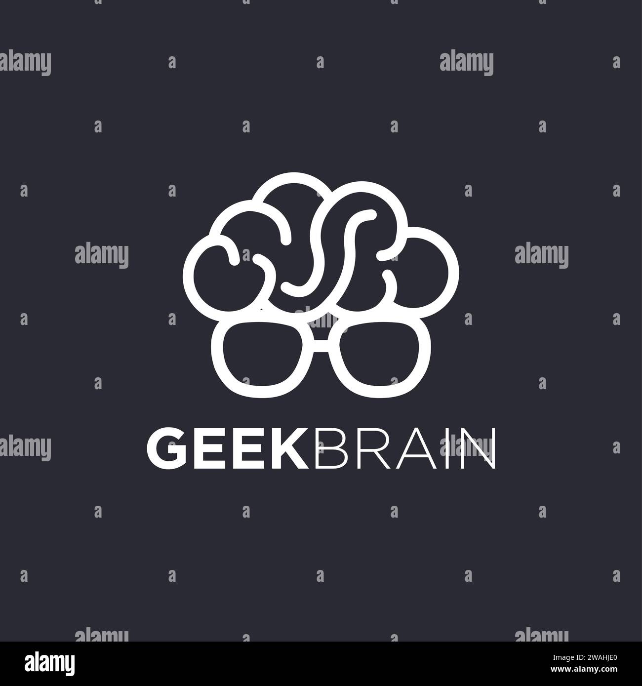 Glasseye and brain Logo icon vector, smart and thinker addict logo ...