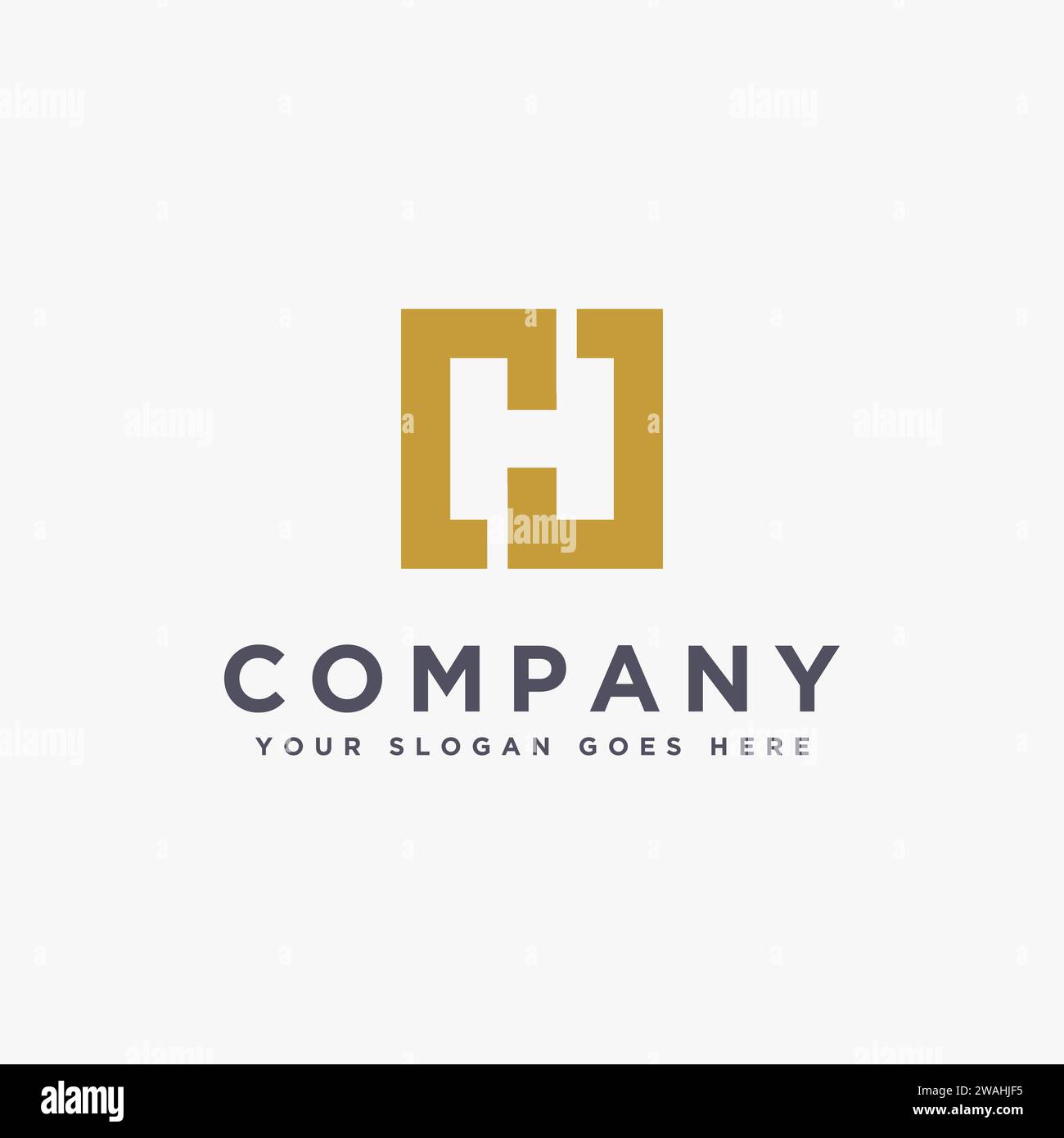 Minimalist letter H logo icon vector template on negative space Stock ...