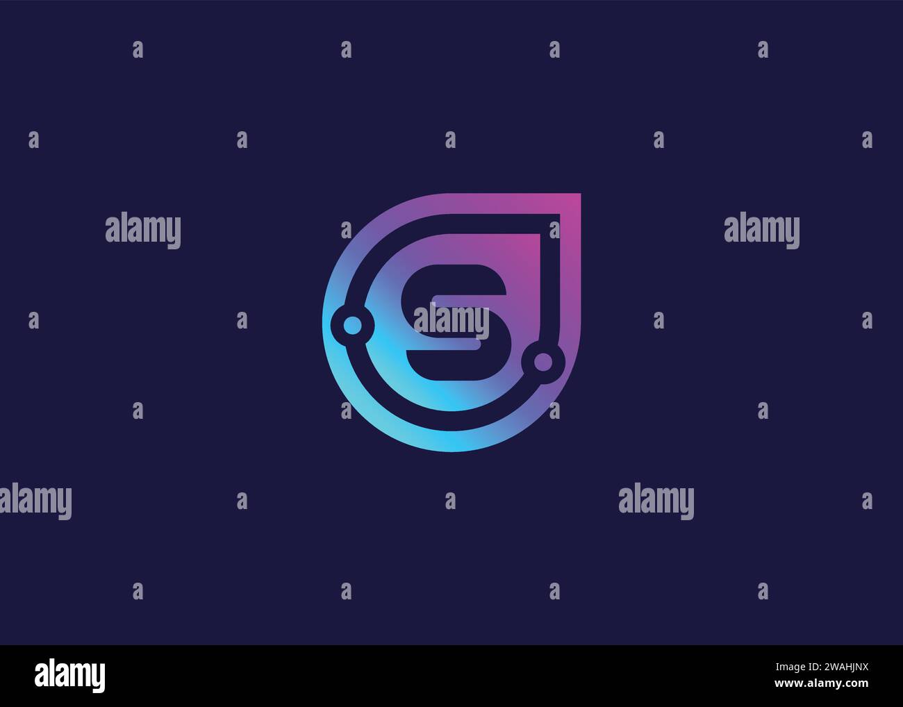 Letter S Technology vector monogram logo design template. Letter S ...