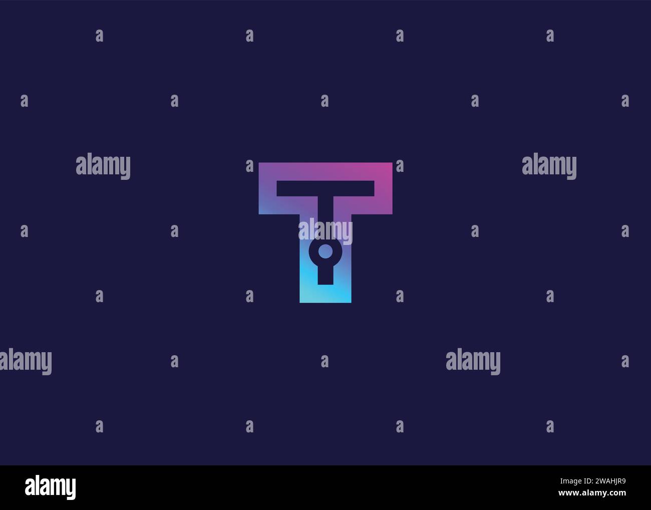Letter T Technology vector monogram logo design template. Letter T ...