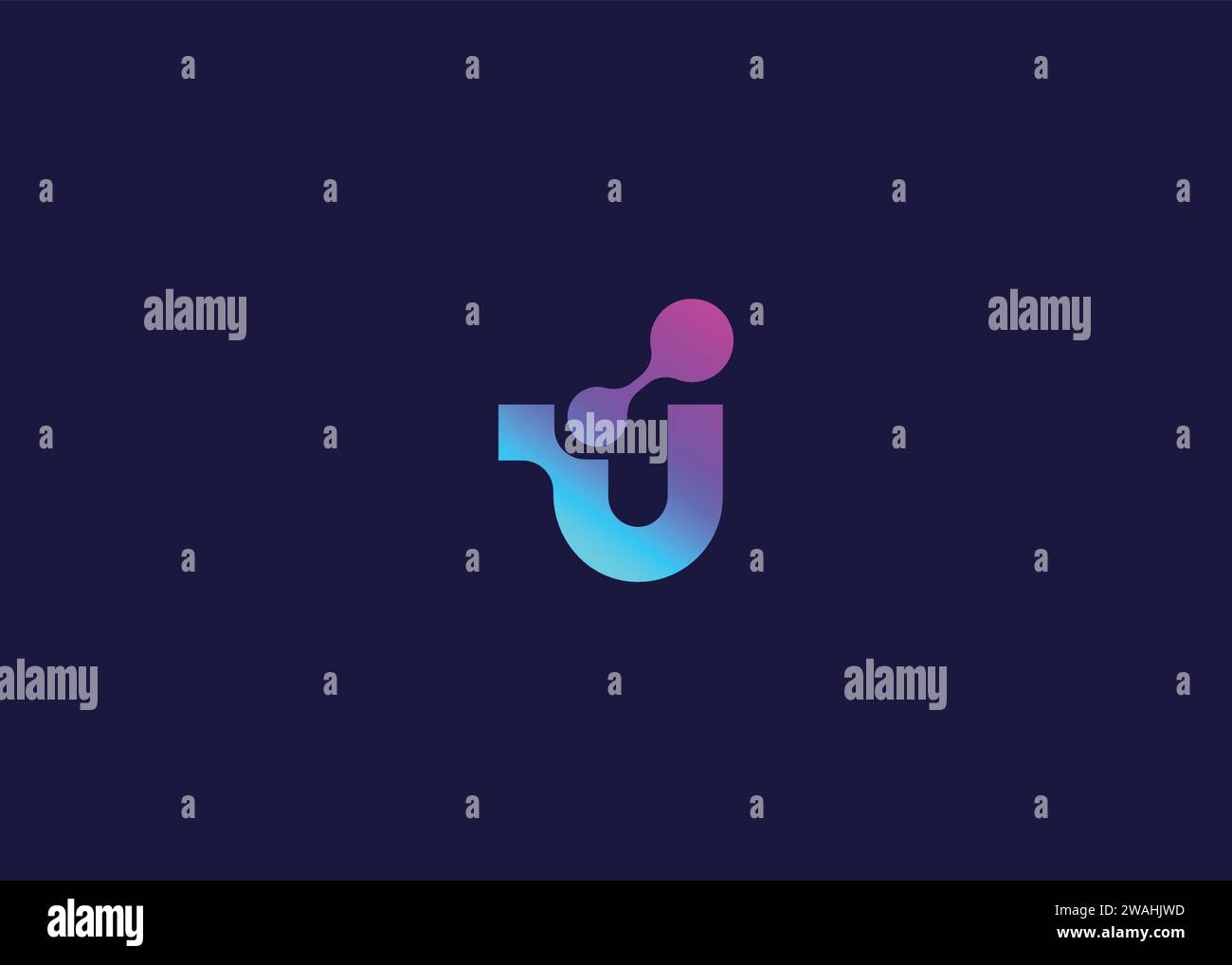 Letter U Technology vector monogram logo design template. Letter U ...