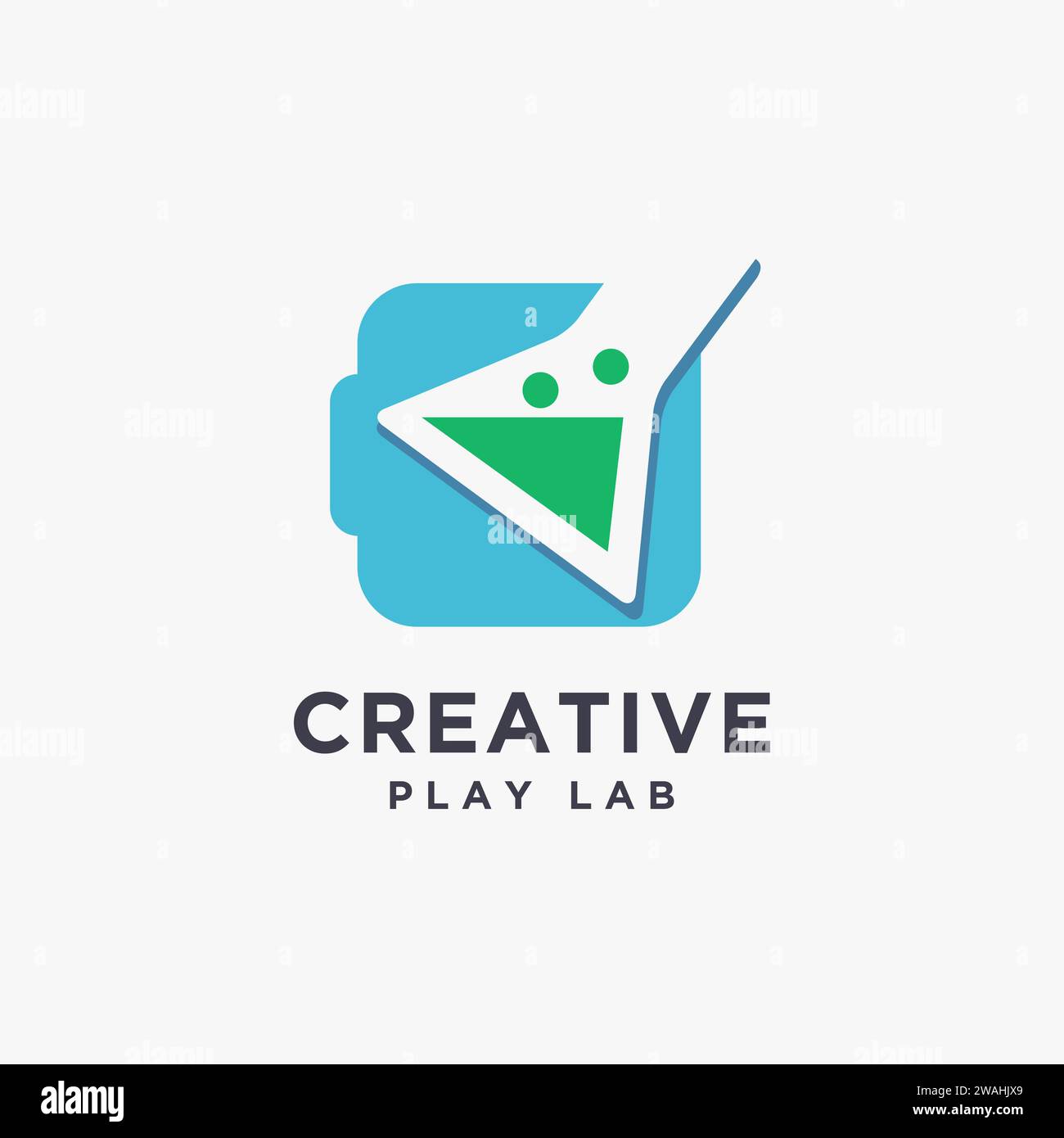 negative space of Bricks toy and education baker laboratory logo ...