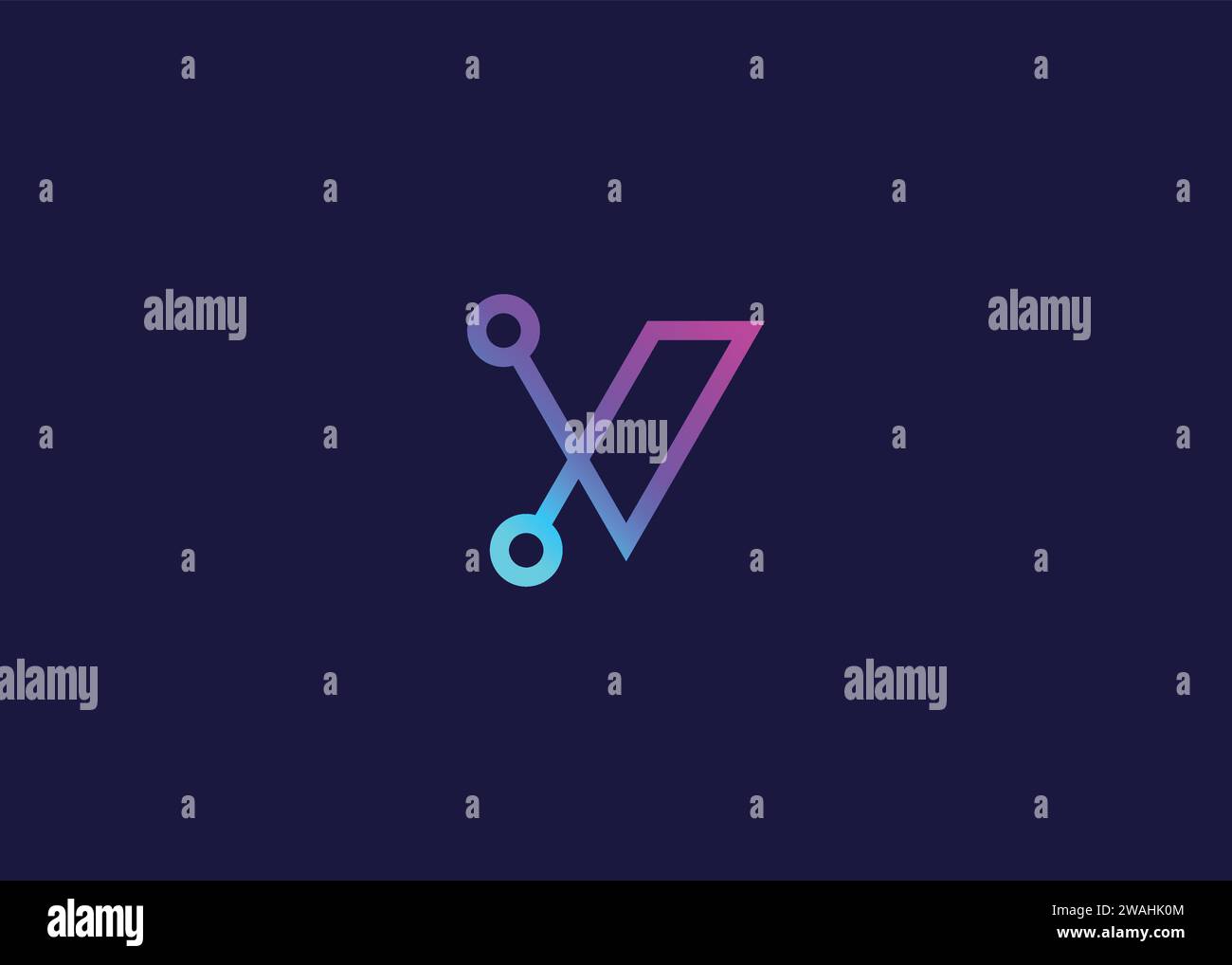 Letter V Technology vector monogram logo design template. Letter V ...