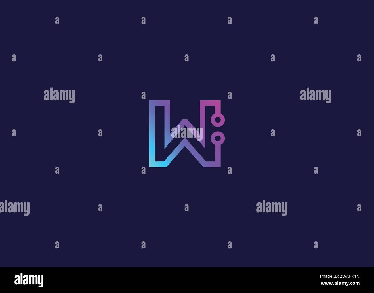 Letter W Technology vector monogram logo design template. Letter W ...