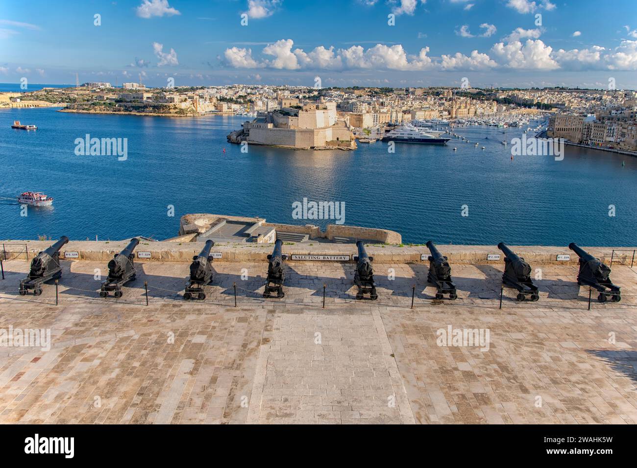 Saluting Battery in Valletta, Malta Stock Photo - Alamy