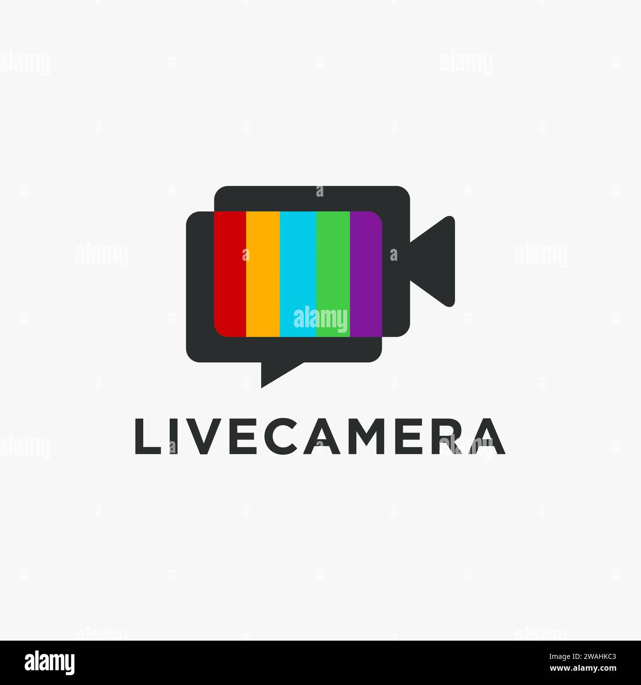Abstract bubble chat, video camera and screen monitor logo vector ...