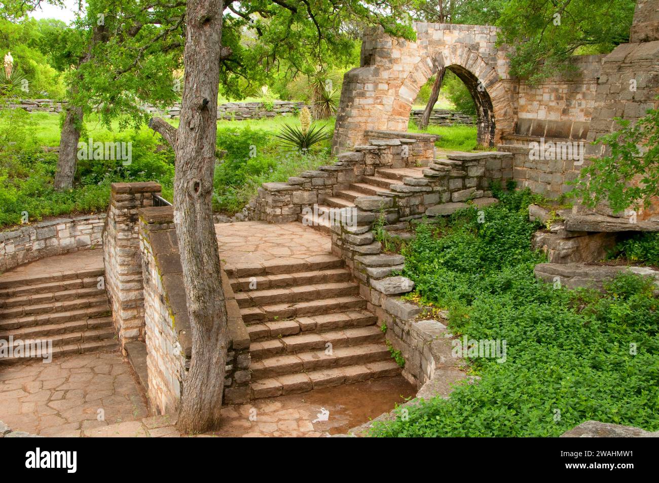 CCC (Civilian Conservation Corps) rockwork at Longhorn Caverns ...