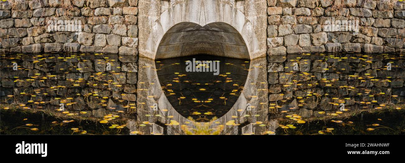 Abstract of composite of water through tunnels of ached bridges and ...