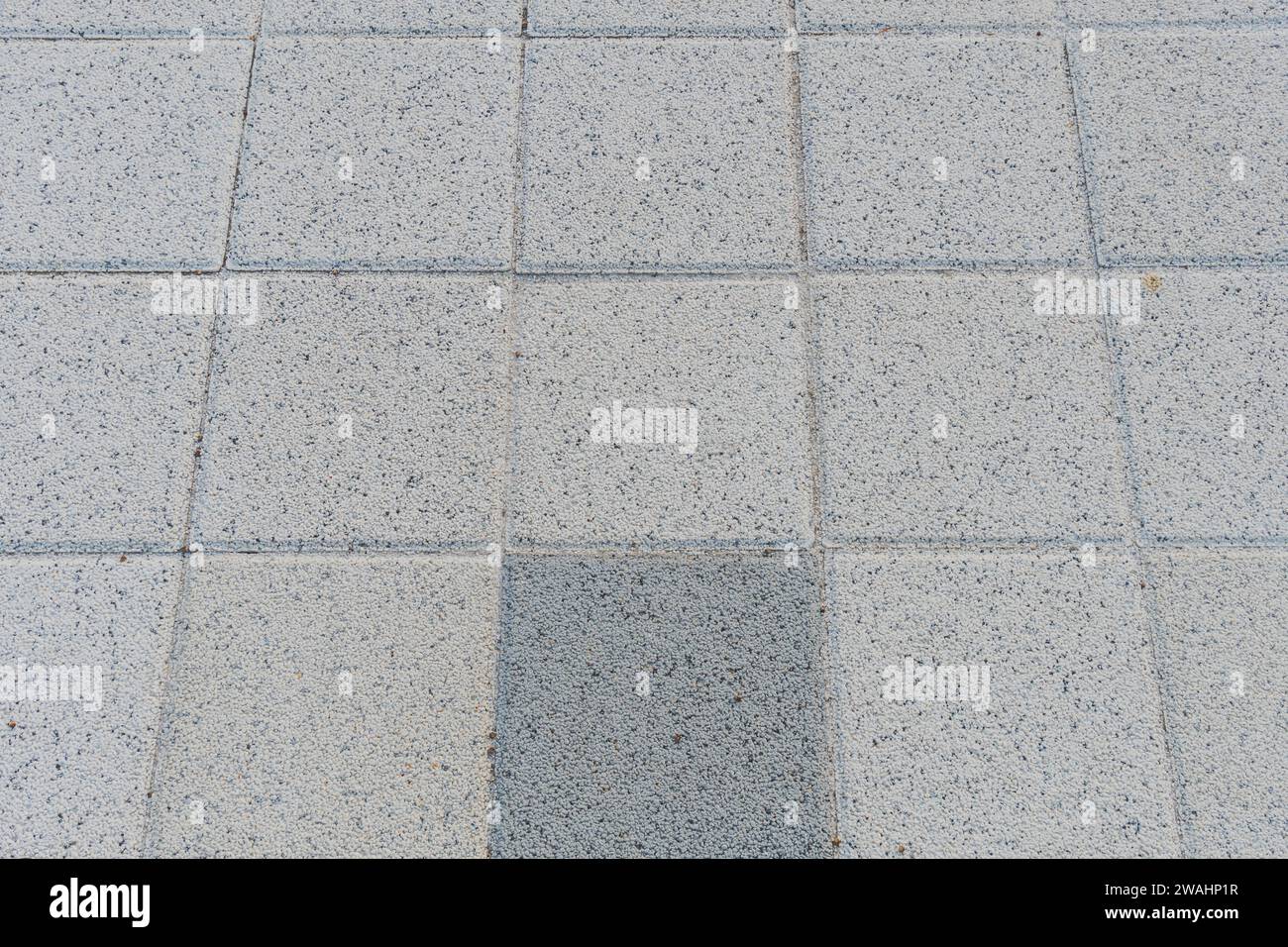 Closeup of gray square concrete tiles sidewalk Stock Photo - Alamy