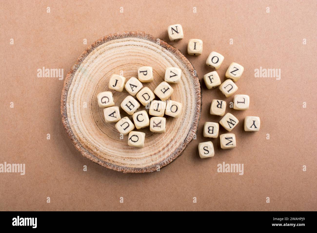 Letter cubes of Alphabet made of wood Stock Photo - Alamy