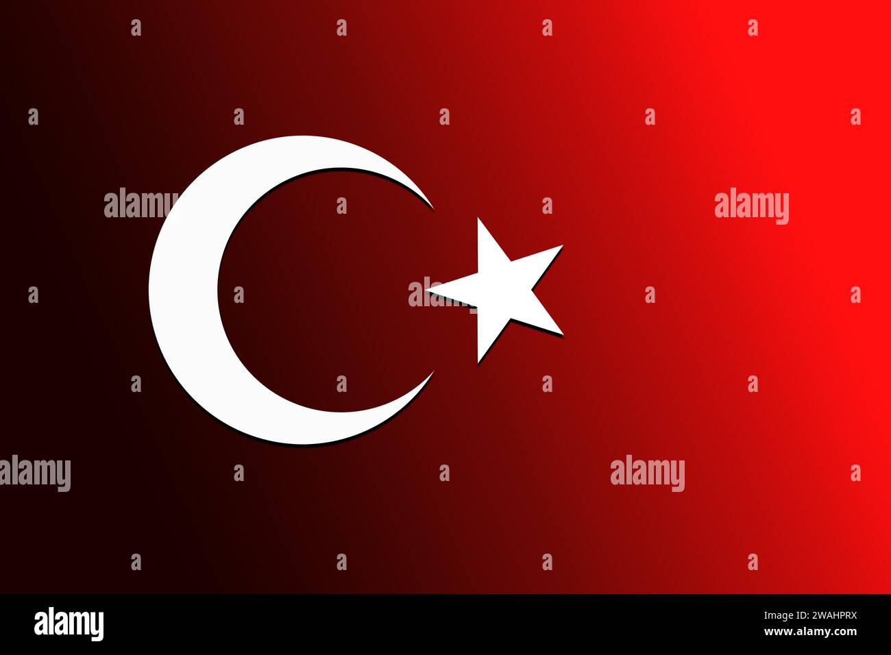 Turkish national flag with white star and moon Stock Photo - Alamy
