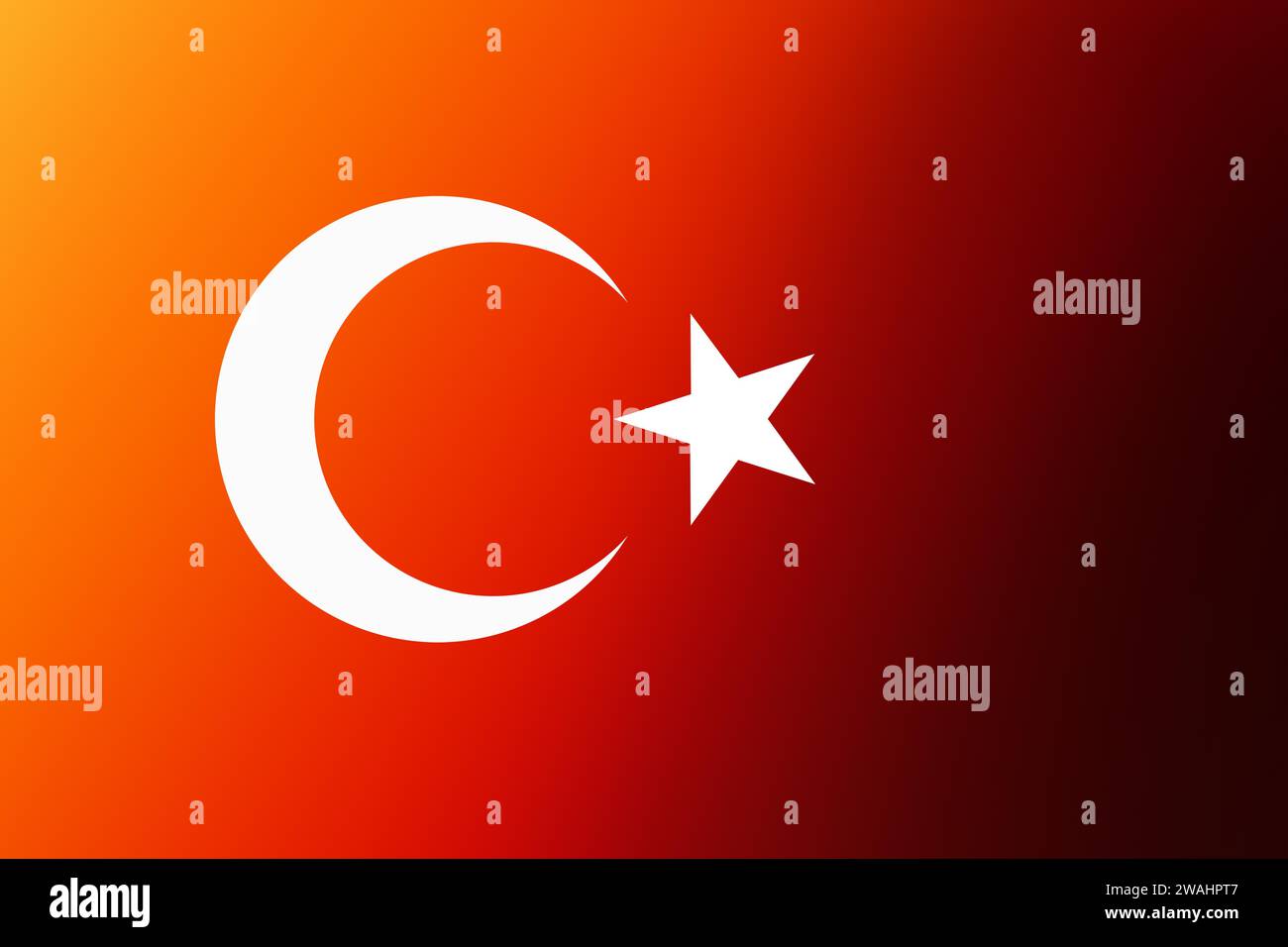 Turkish national flag with white star and moon Stock Photo - Alamy