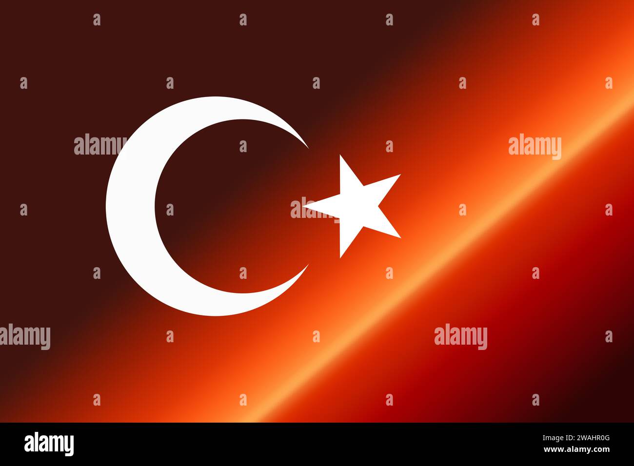 Turkish national flag with white star and moon Stock Photo - Alamy