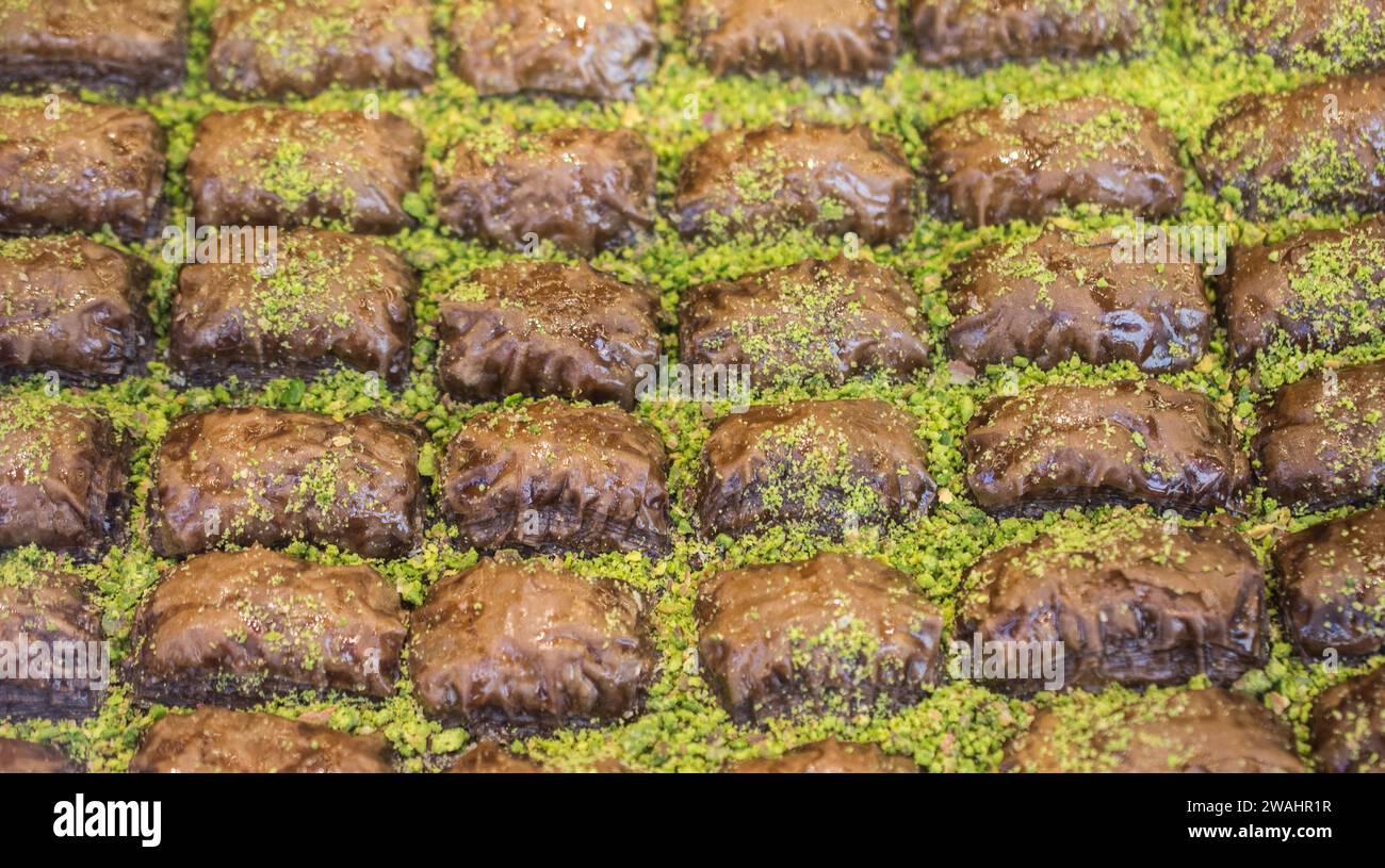 Traditional Turkish dessert Baklava from Istanbul Turkey Stock Photo ...