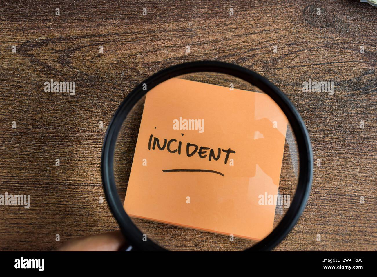 Concept of Incident write on sticky notes isolated on Wooden Table ... Concept of Incident write on sticky notes isolated on Wooden Table ...