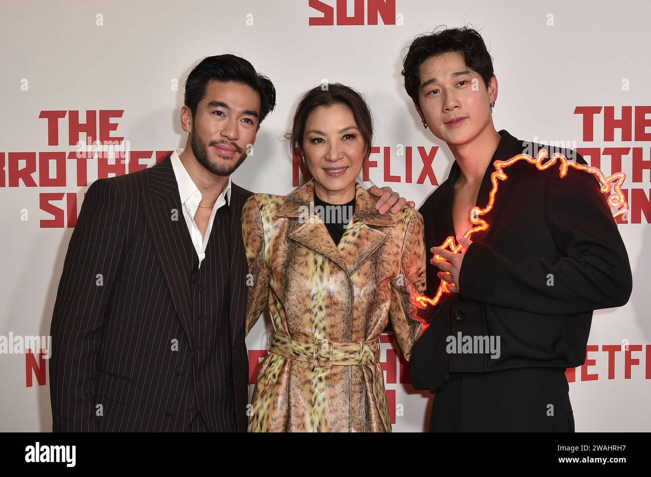 Justin Chien, from left, Michelle Yeoh and Sam Song Li arrive at the ...