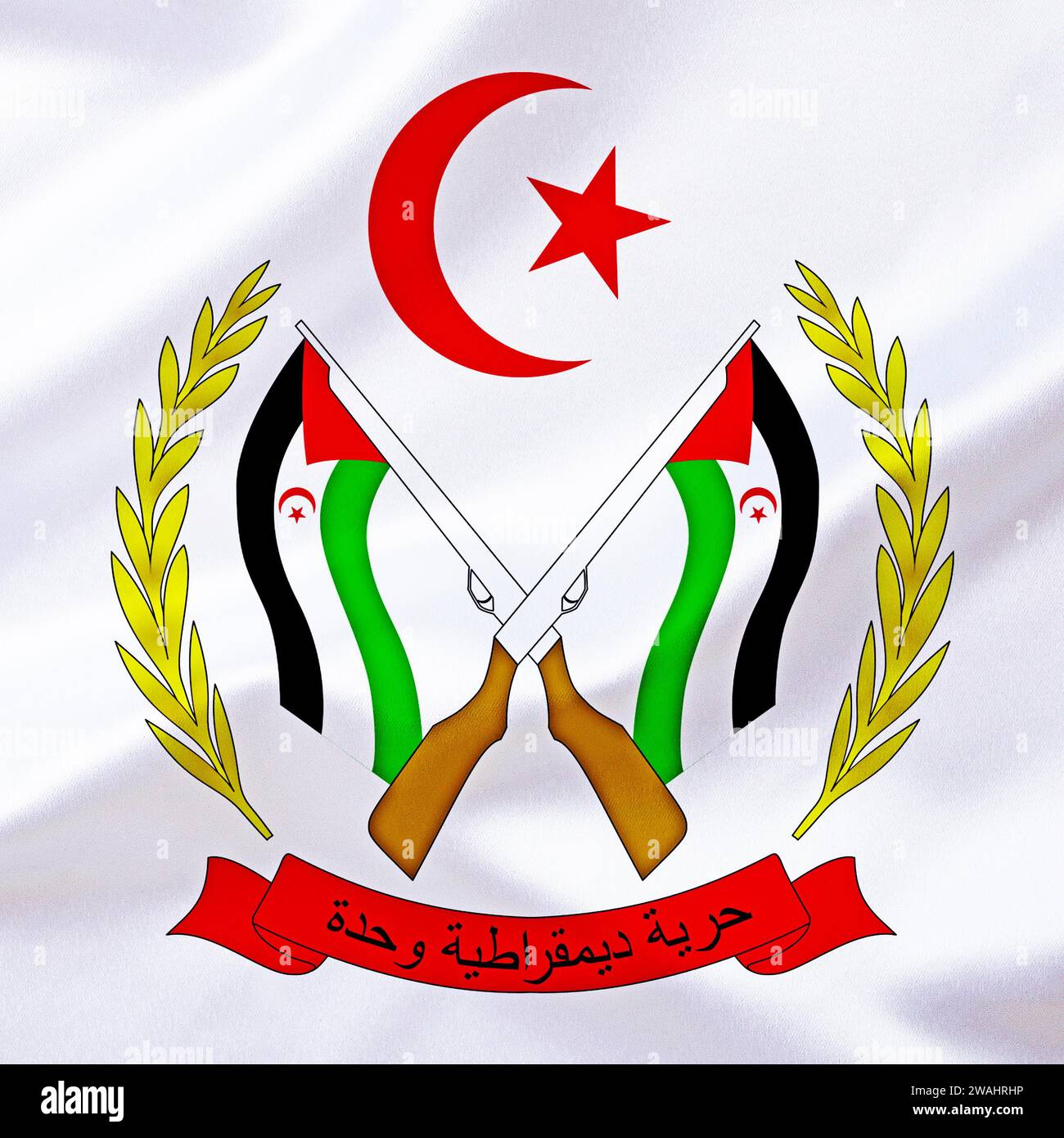 The coat of arms of Western Sahara, Democratic Arab Republic, status ...