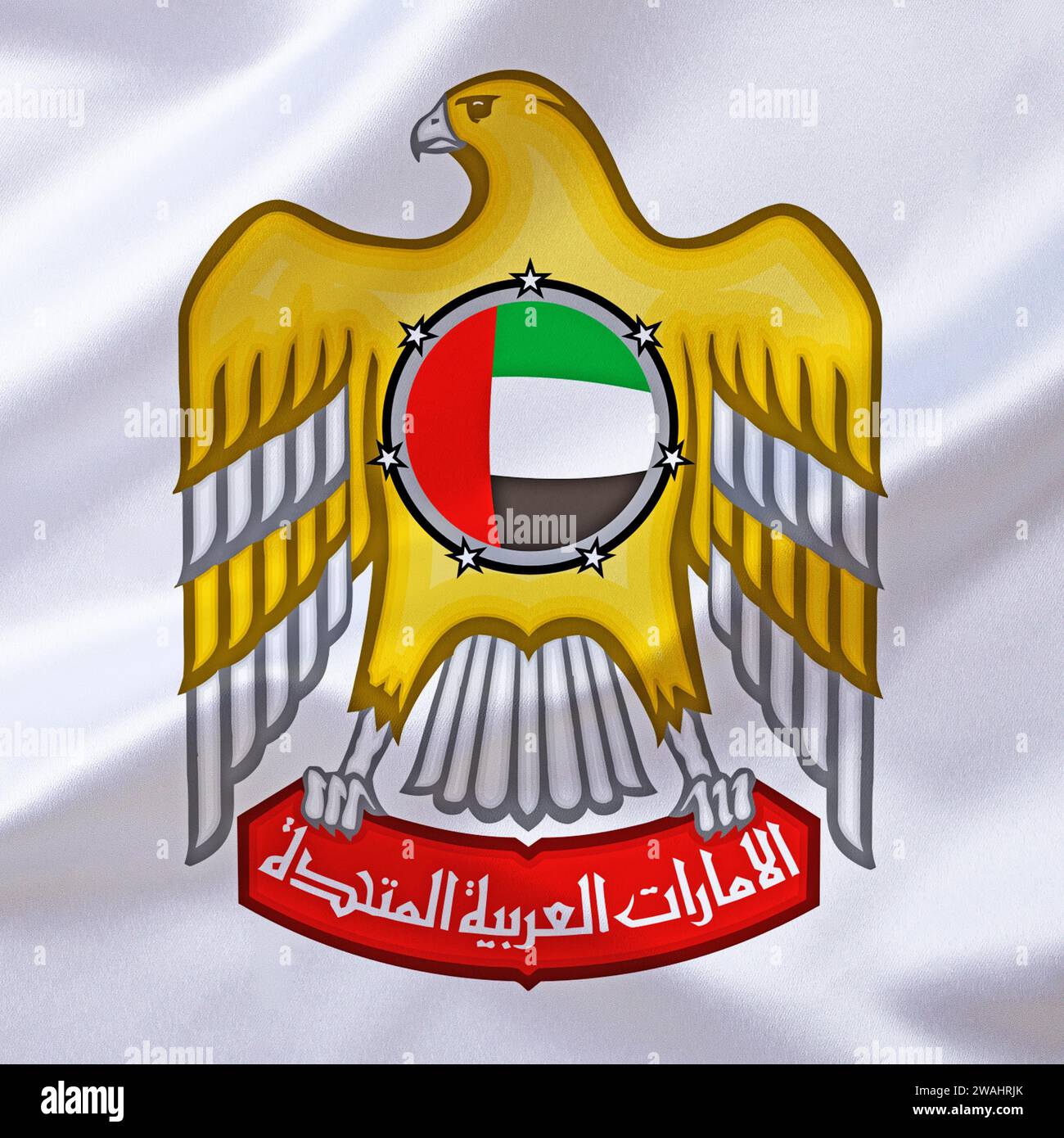 The coat of arms of the UAE, United Arab Republic, Studio Stock Photo ...