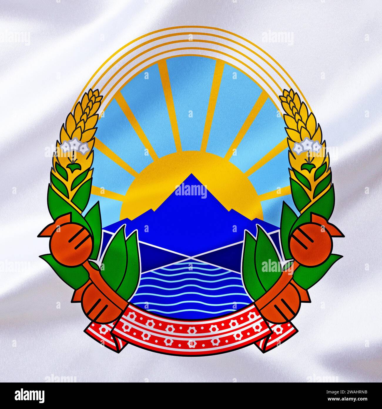 The coat of arms of North Macedonia, Studio Stock Photo - Alamy