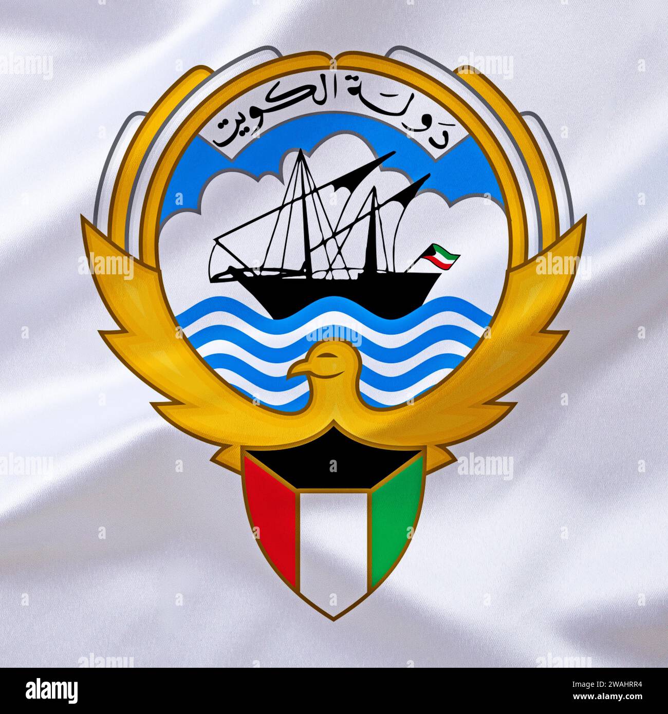 The coat of arms of Kuwait, Studio Stock Photo - Alamy