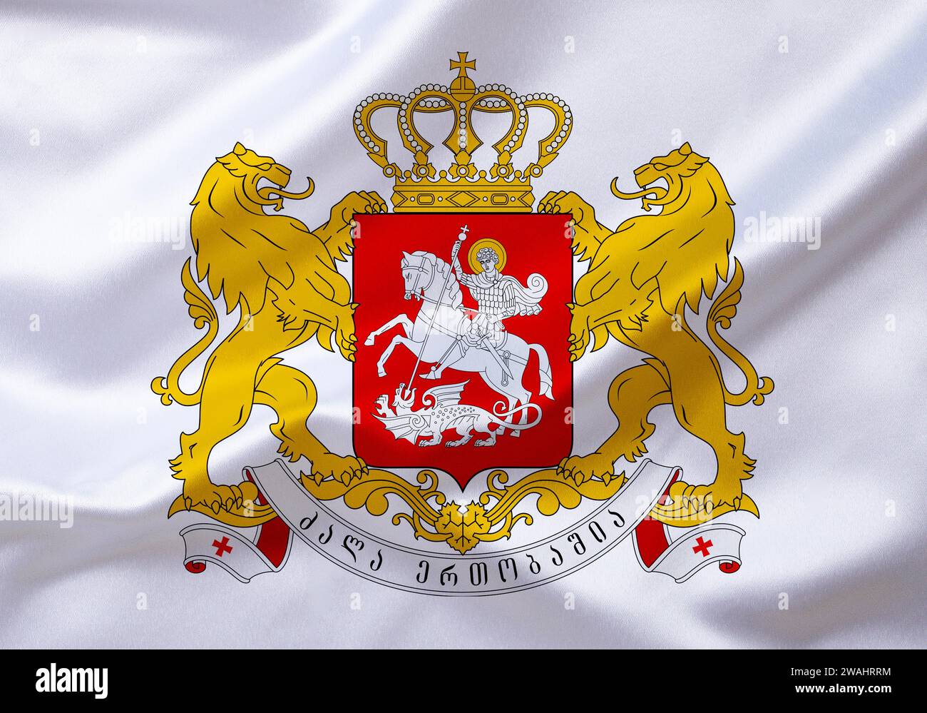 The coat of arms of Georgia, state between Europe and Asia, Studio ...